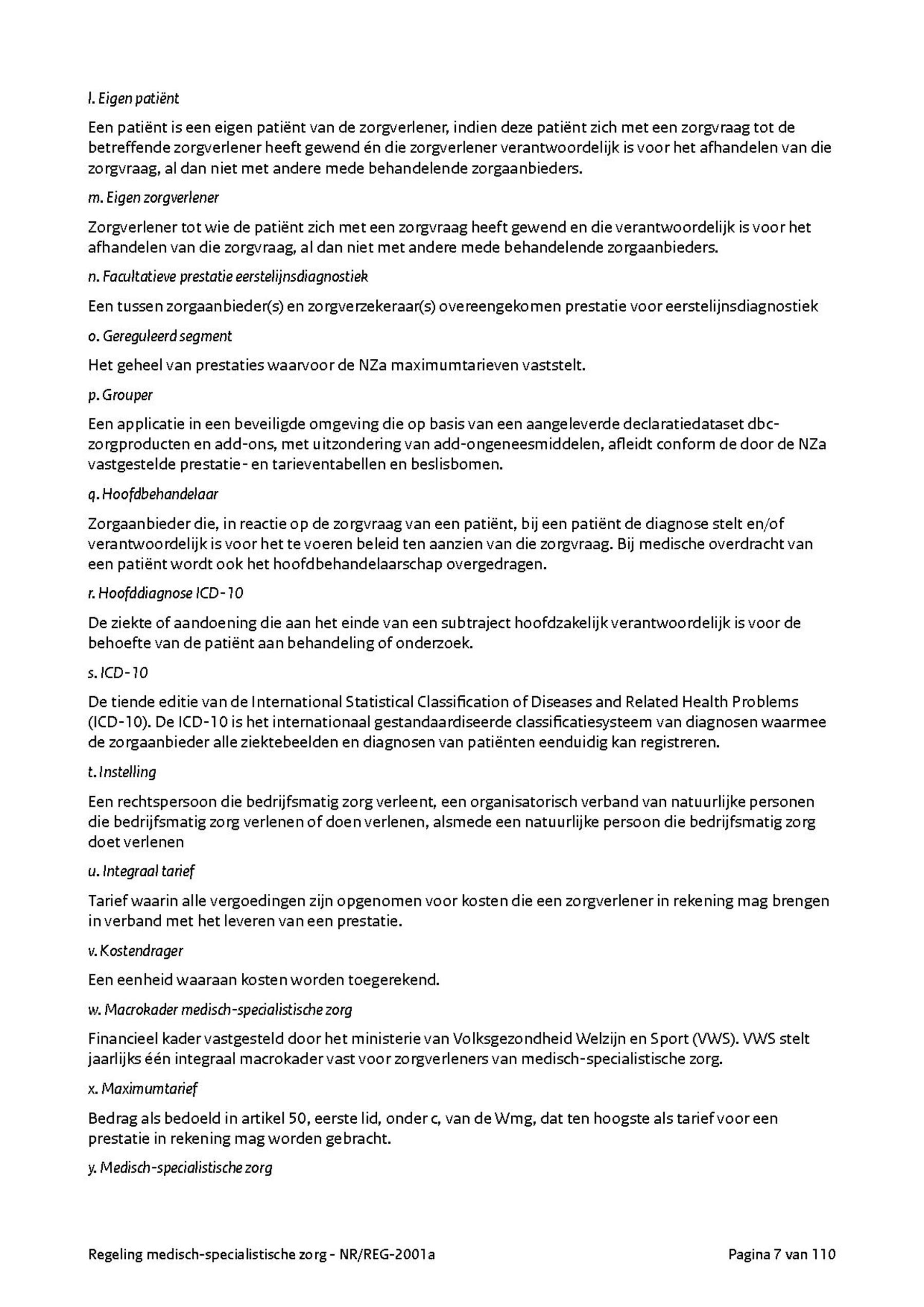 ValueCare: NR/REG-2001a - normenkaderzorg.nl